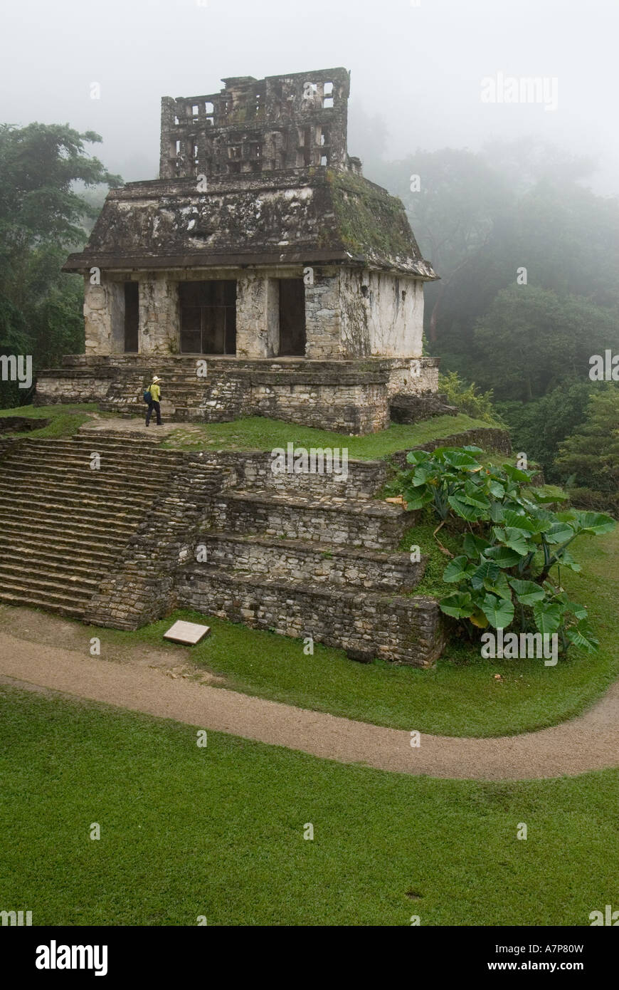 Templo del Sol temple of the sun Maya archeological site Palenque ...