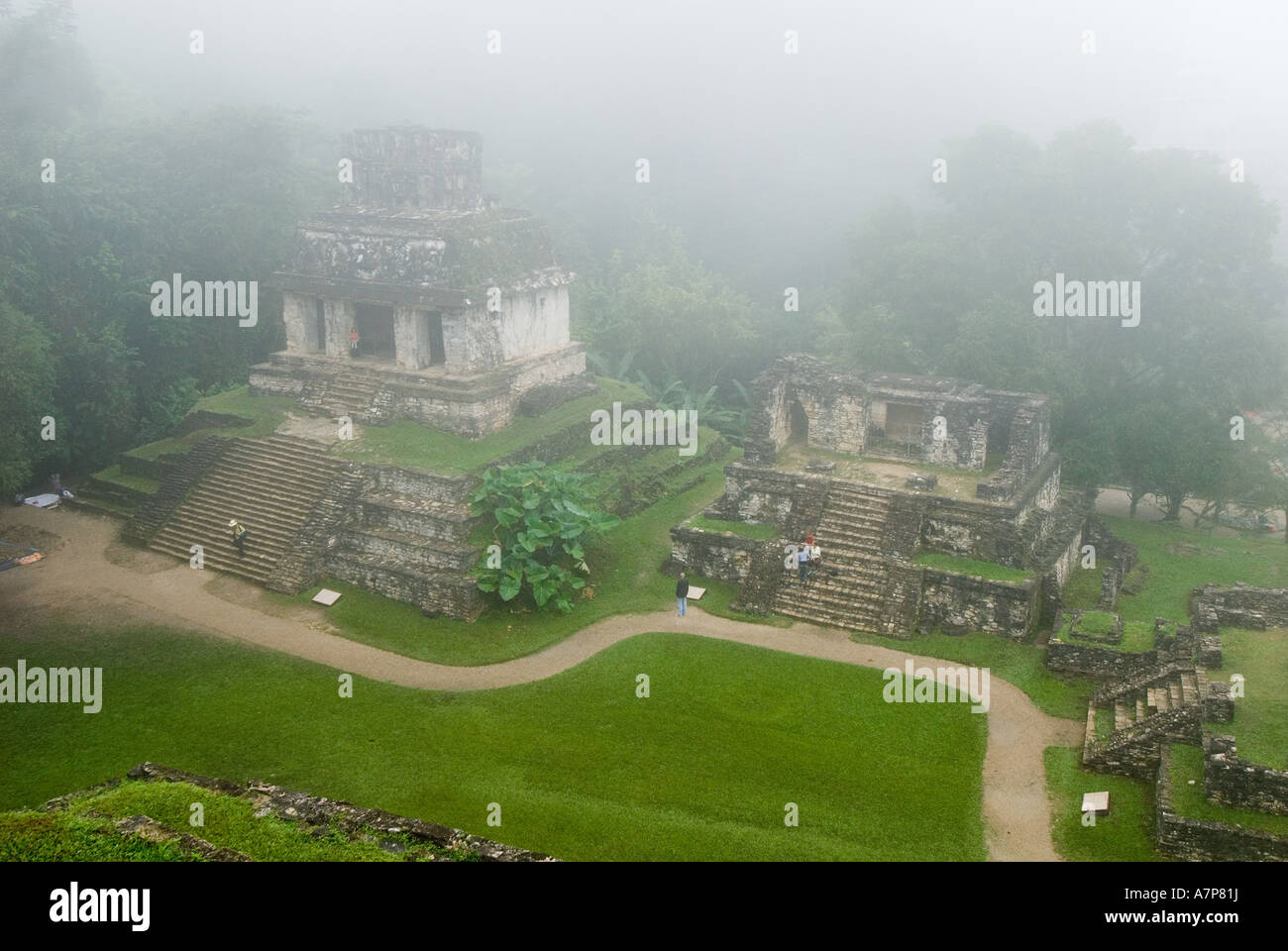 Templo del Sol temple of the sun Maya archeological site Palenque ...