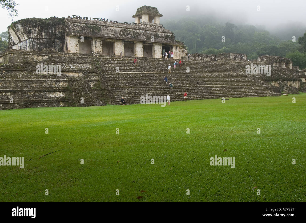 El palacio the palace palenque chiapas maya hi-res stock photography ...