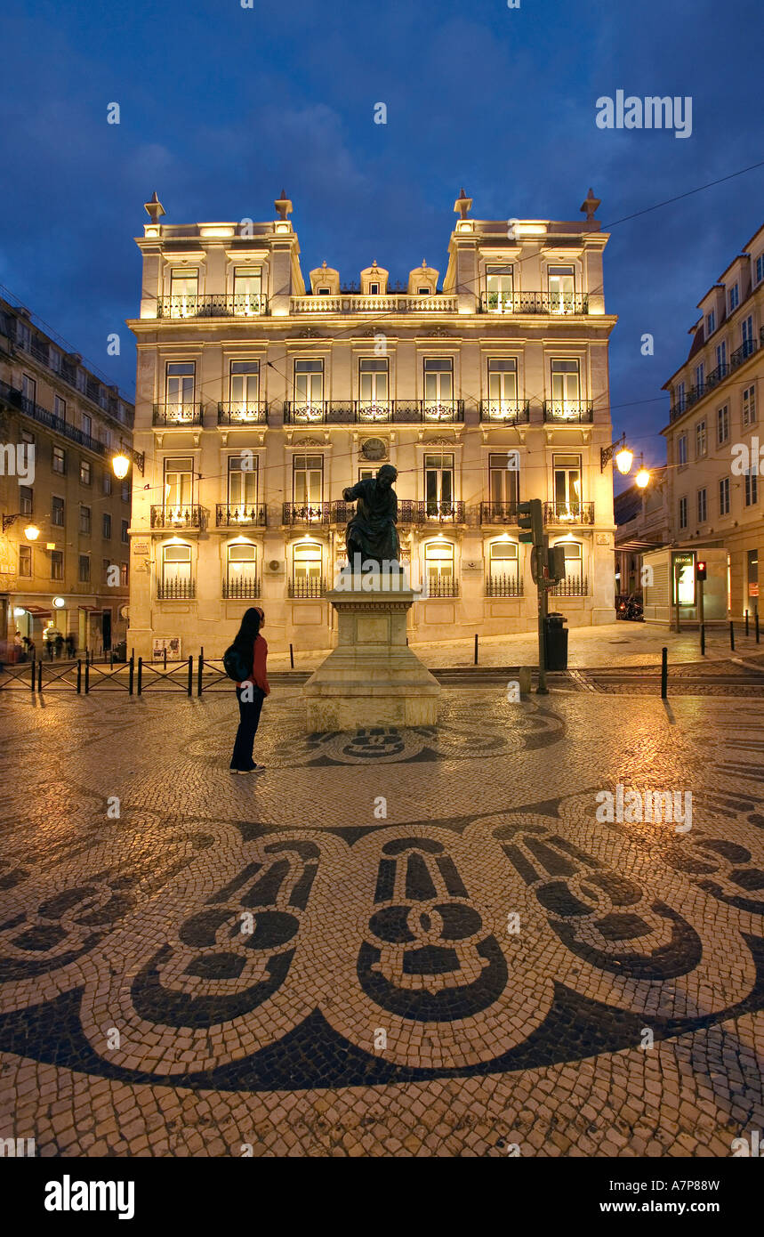 Cameos Square, Chiado Bairro Alto, Lisbon, Portugal Stock Photo - Alamy