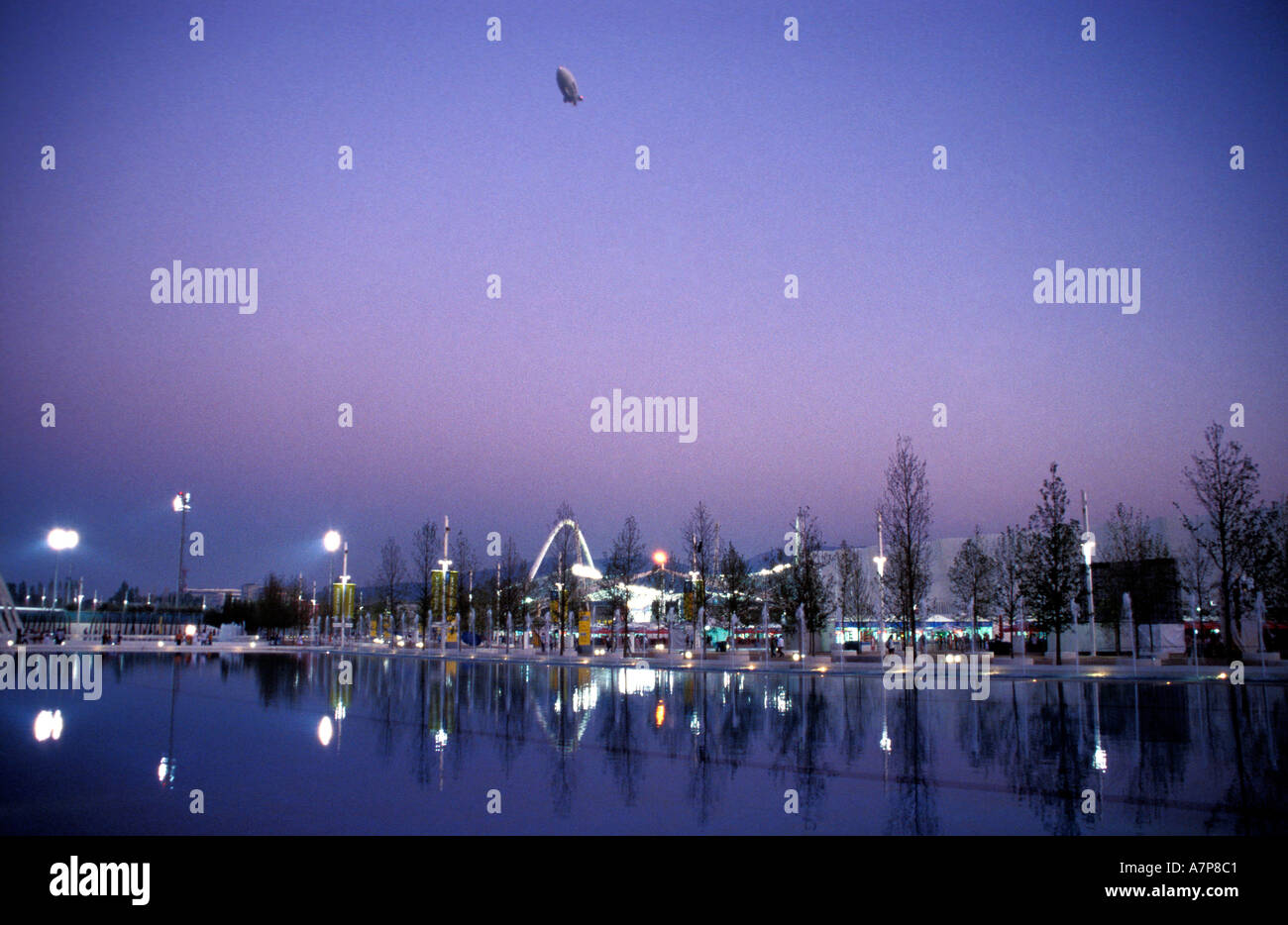 The lit up Athens Olympic Stadium Complex OAKA at night Stock Photo - Alamy