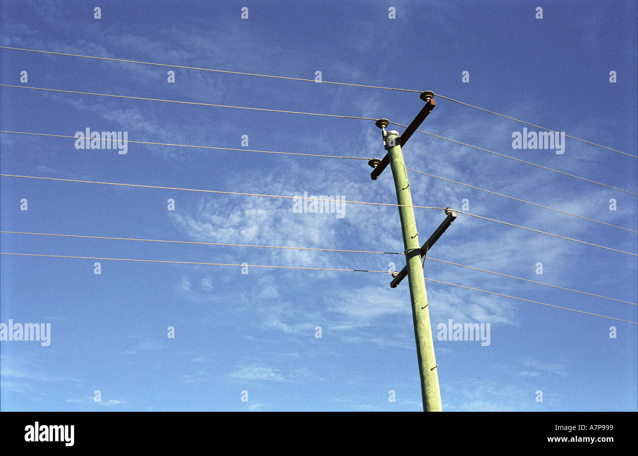 Telegraph pole top Stock Photo - Alamy