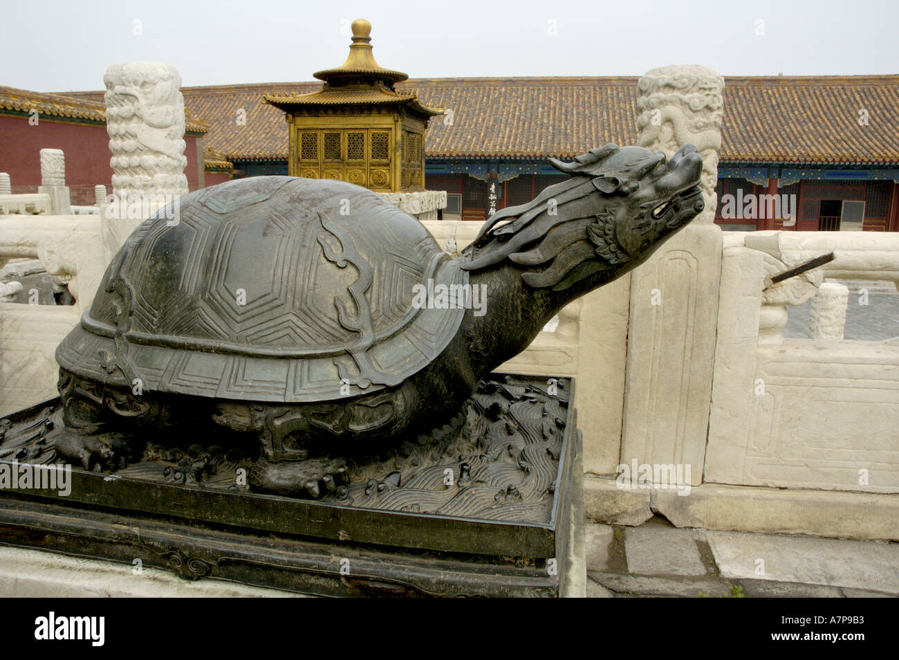 China Beijing Chinese The Forbidden City A Bronze Turtle Symbol Of ...