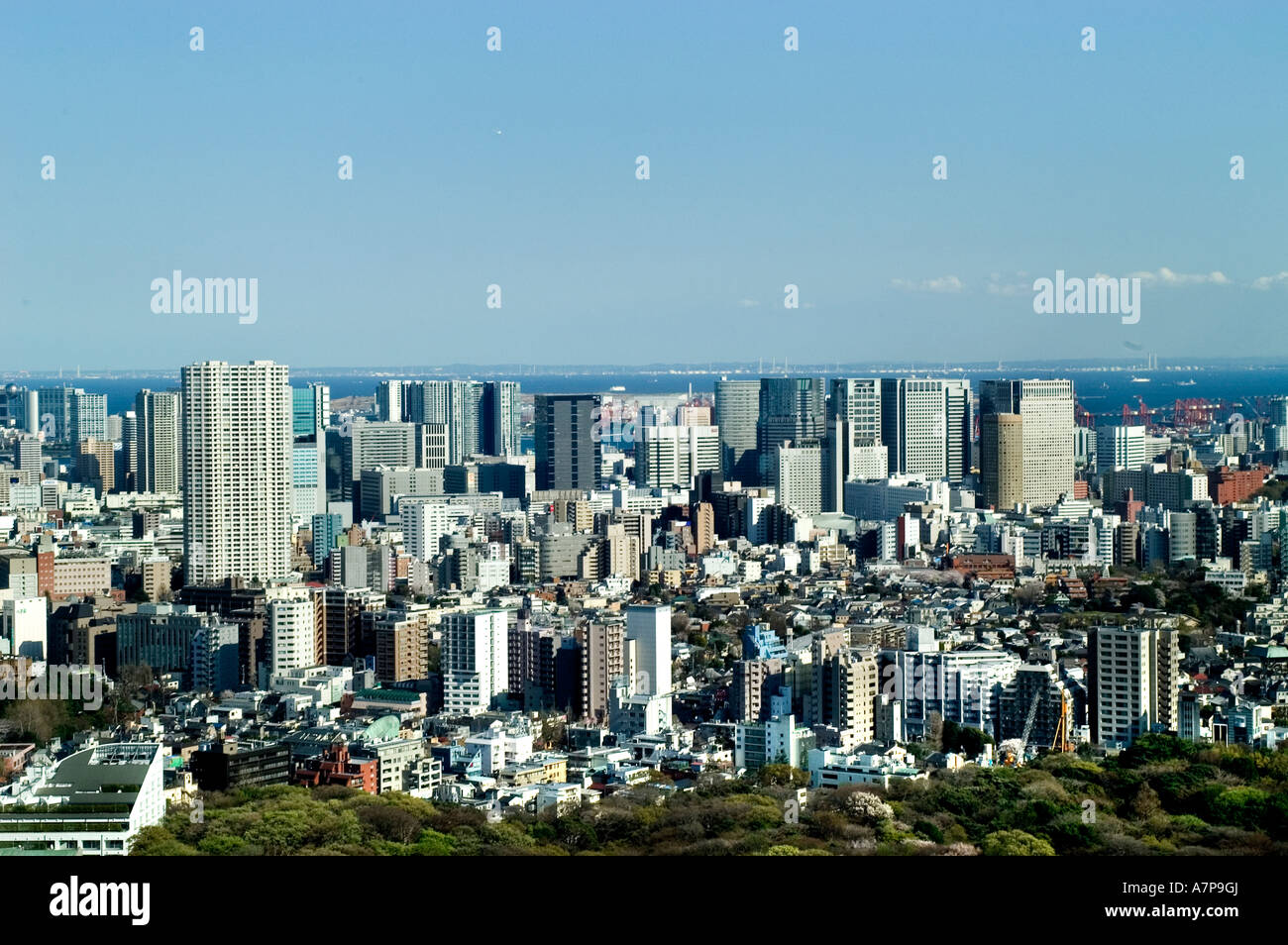 Tokyo Japan Japanese air aerial view bird eye town Stock Photo - Alamy