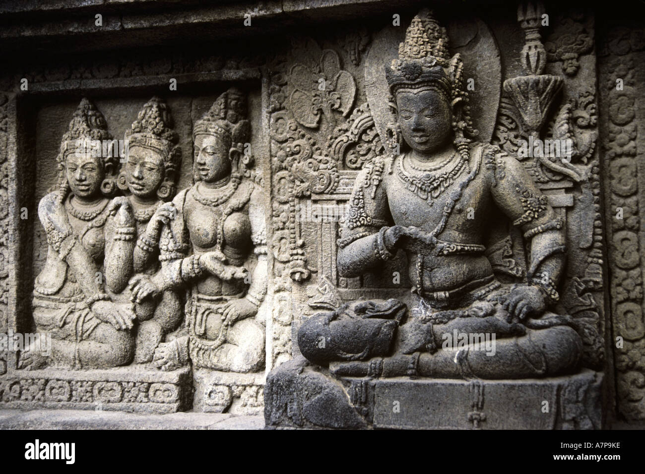 relief at Prambanan temple, Indonesia, Java Stock Photo - Alamy