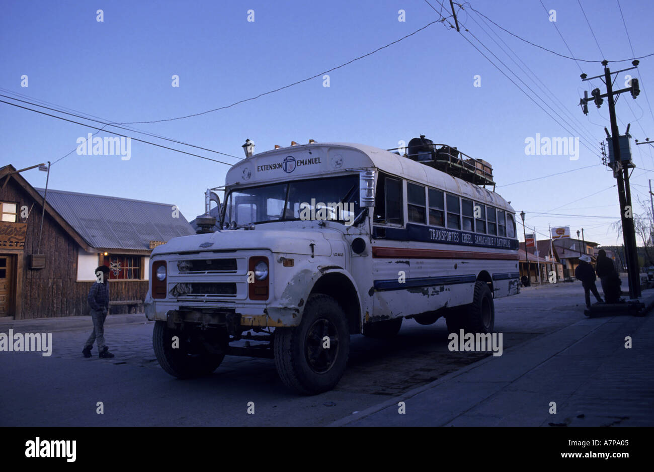 Mexico Chihuahua State Creel The Public Bus For The Village Of ...