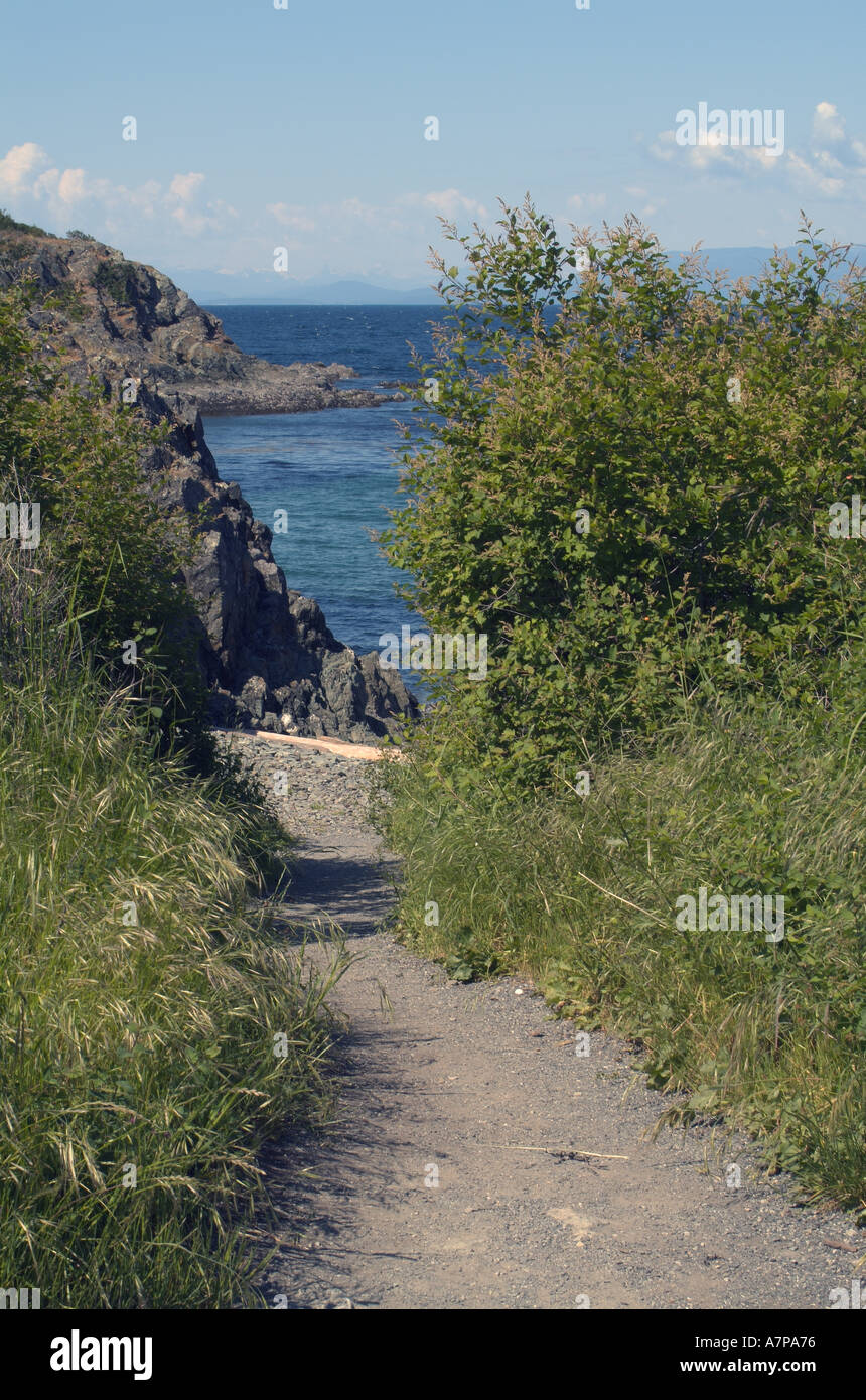 Pacific Ocean beach access trail Nanaimo Vancouver Island British ...