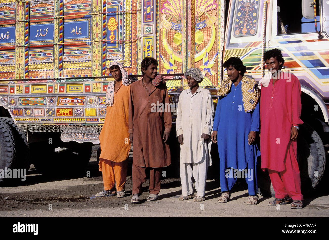 Pakistan, Balochistan Province, truck drivers Stock Photo - Alamy