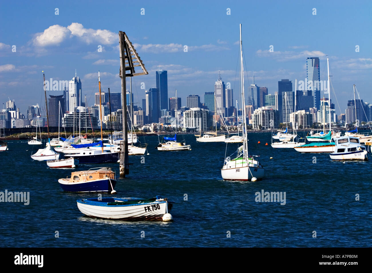 Melbourne Skyline / Melbourne viewed from across the "Port Phillip Bay ...