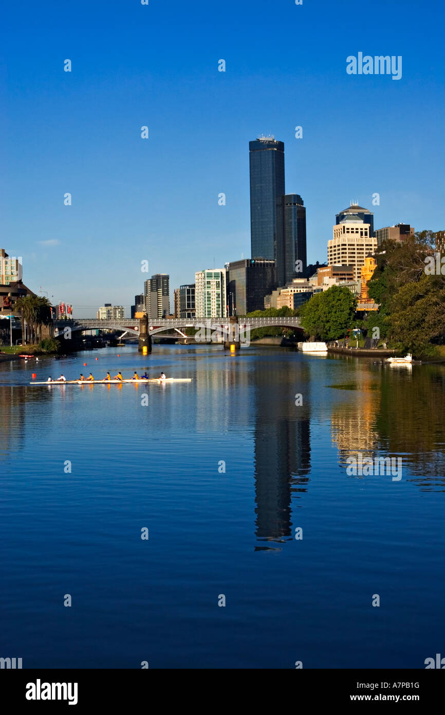Melbourne Cityscape / The Melbourne skyline is reflected in the "Yarra ...