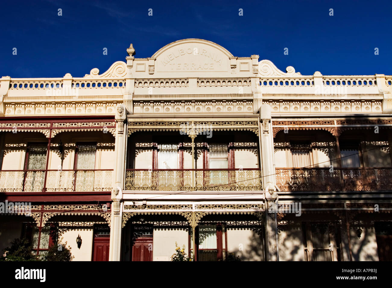 Melbourne Architecture / Facade detail of Victorian period terrace ...