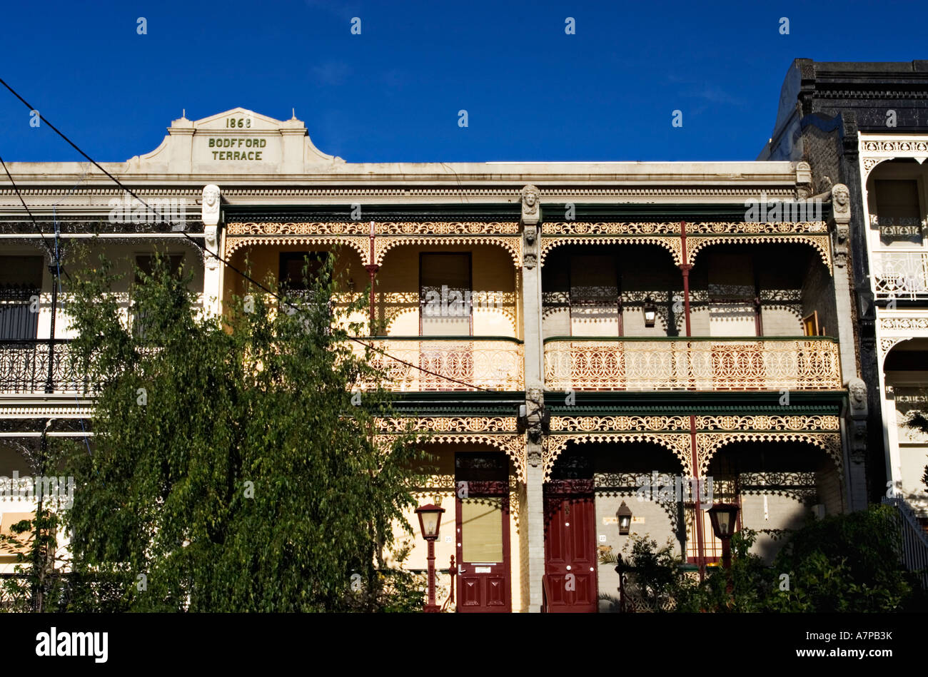 Melbourne Architecture / Facade detail of a Victorian period terrace ...