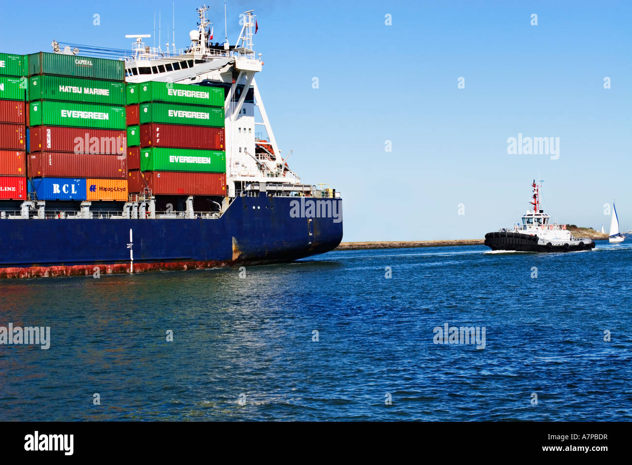 Shipping Industry / A container ship is inbound.The Port of Melbourne ...