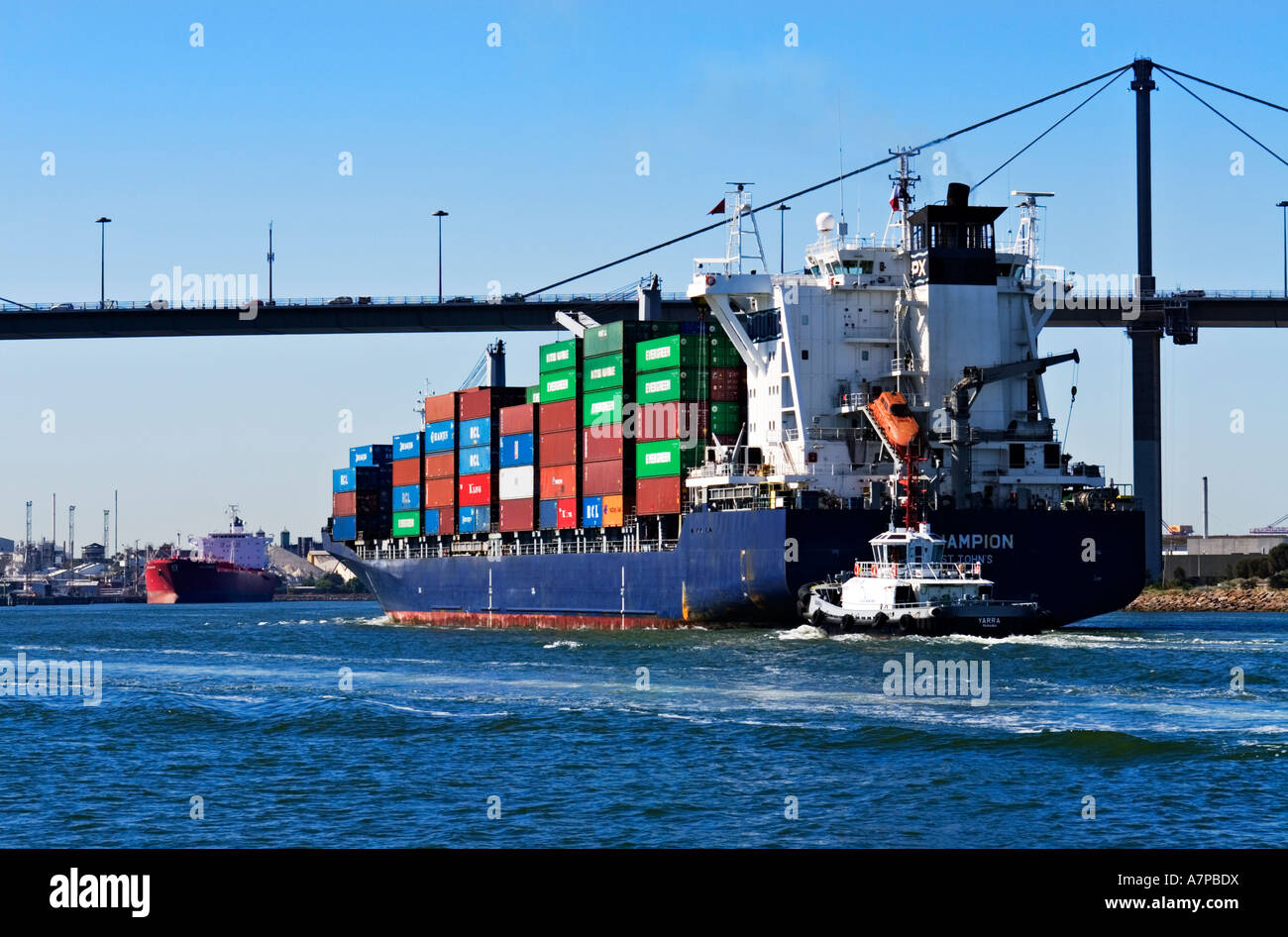 Shipping Industry / A container ship is inbound.The Port of Melbourne ...