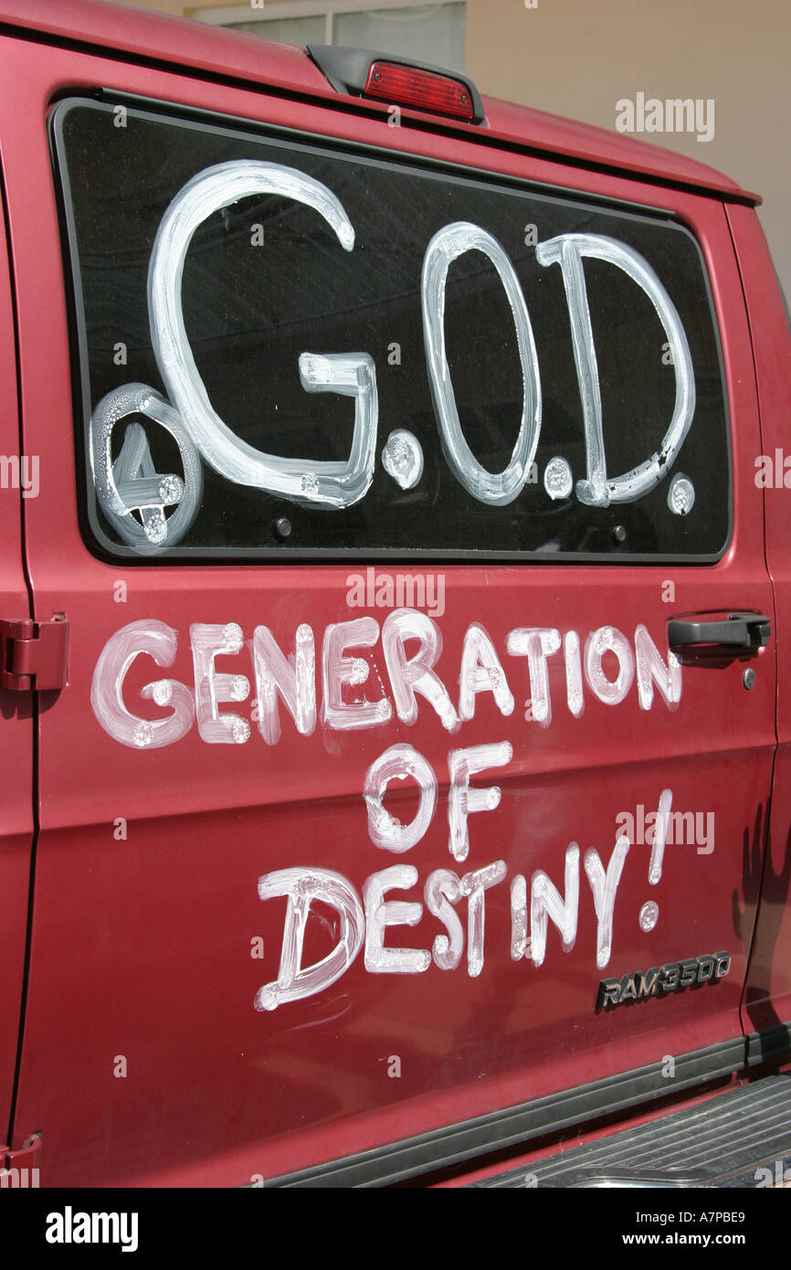 Miami Beach Florida,van,GOD Generation of Destiny,religious slogan ...