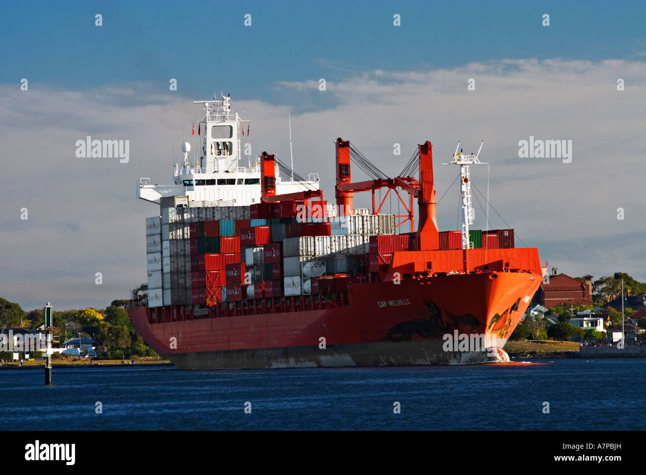 Shipping Industry / A container ship is inbound.The Port of Melbourne ...