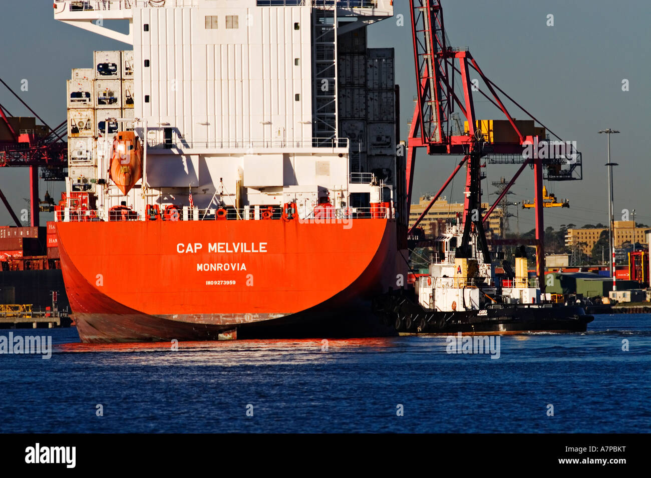 Shipping Industry / A Container Ship is docking.The "Port of Melbourne ...