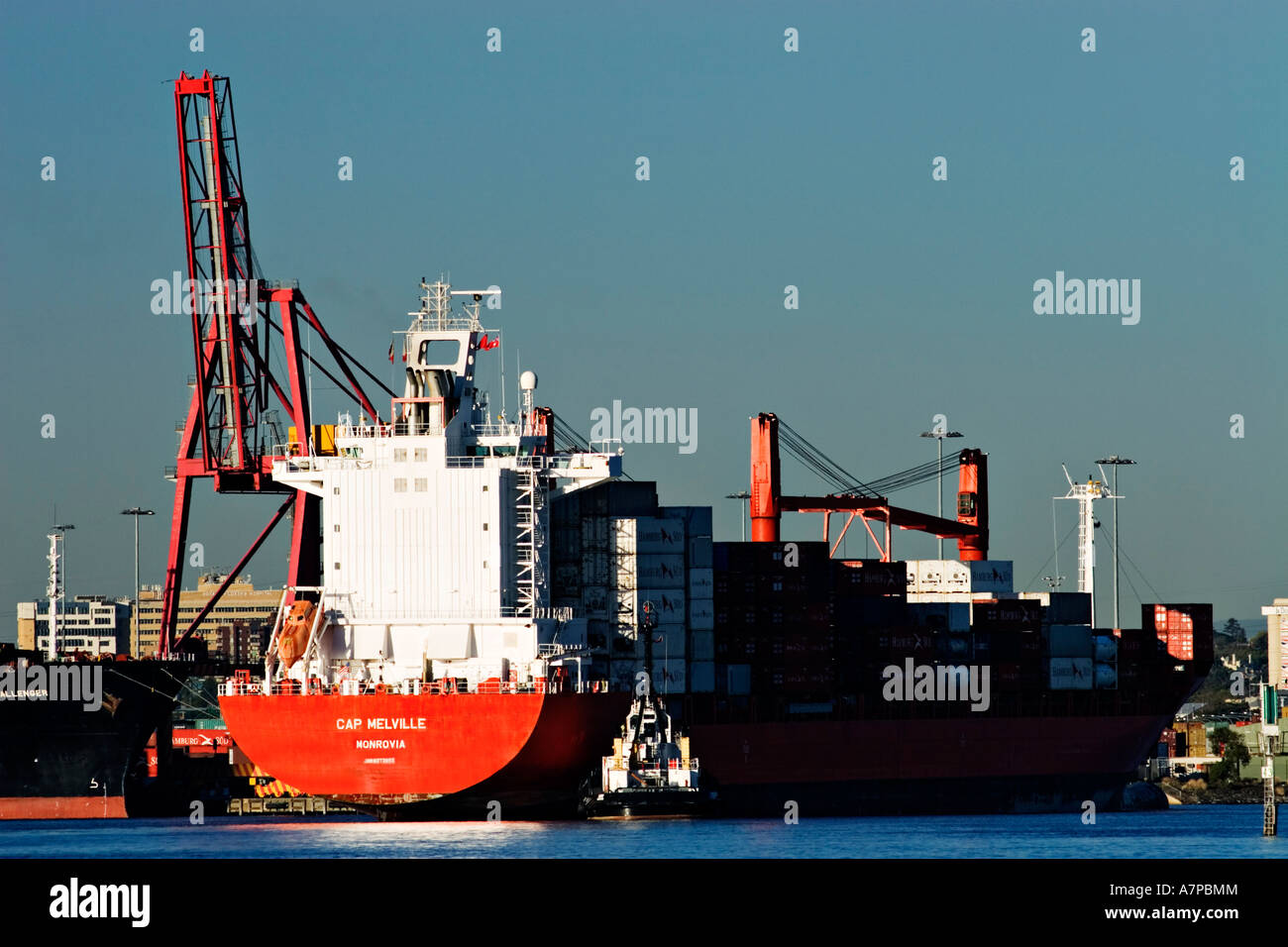 Shipping Industry / A Container Ship is docking.The "Port of Melbourne ...