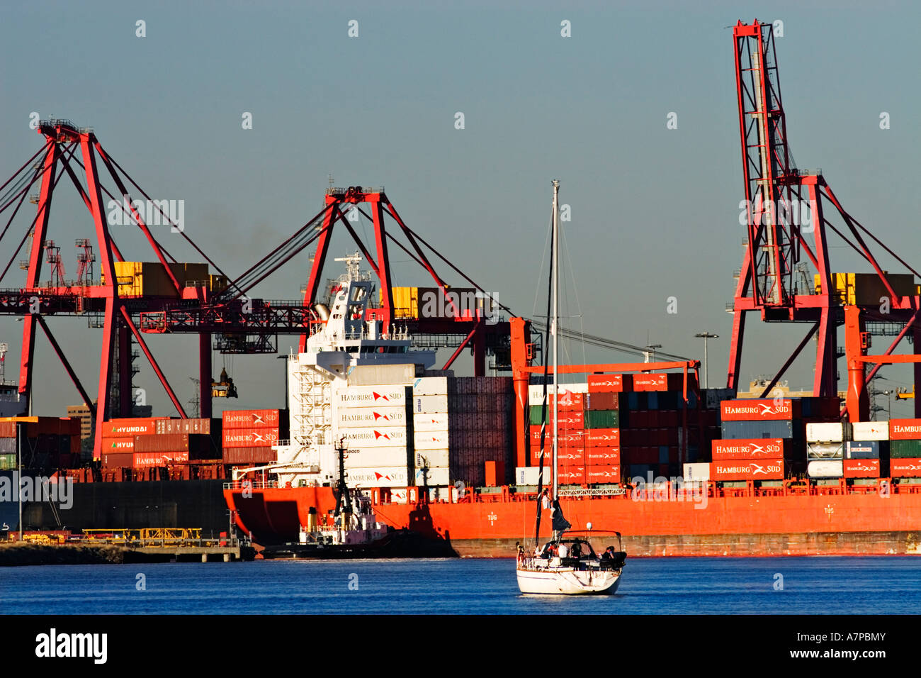 Shipping Industry / A Container Ship is docking.The "Port of Melbourne ...