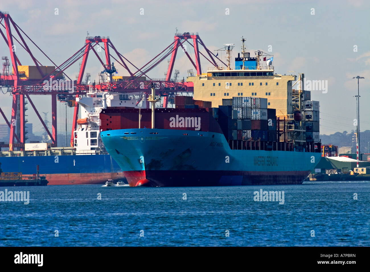 Shipping Industry / A Container Ship is outbound.The Port of Melbourne ...