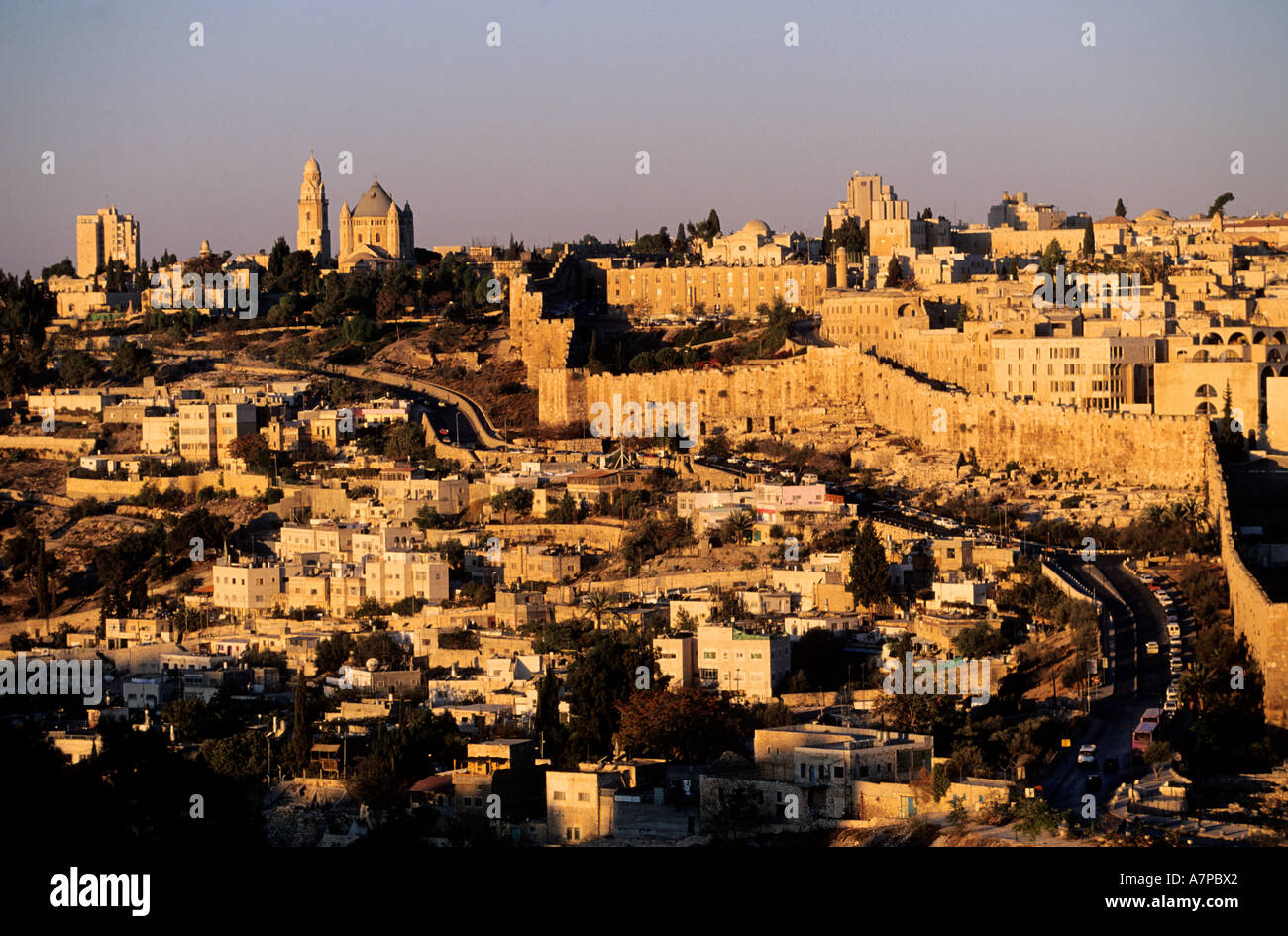 Israel, Judean Mountains, Jerusalem, view from the Mount of Olives ...