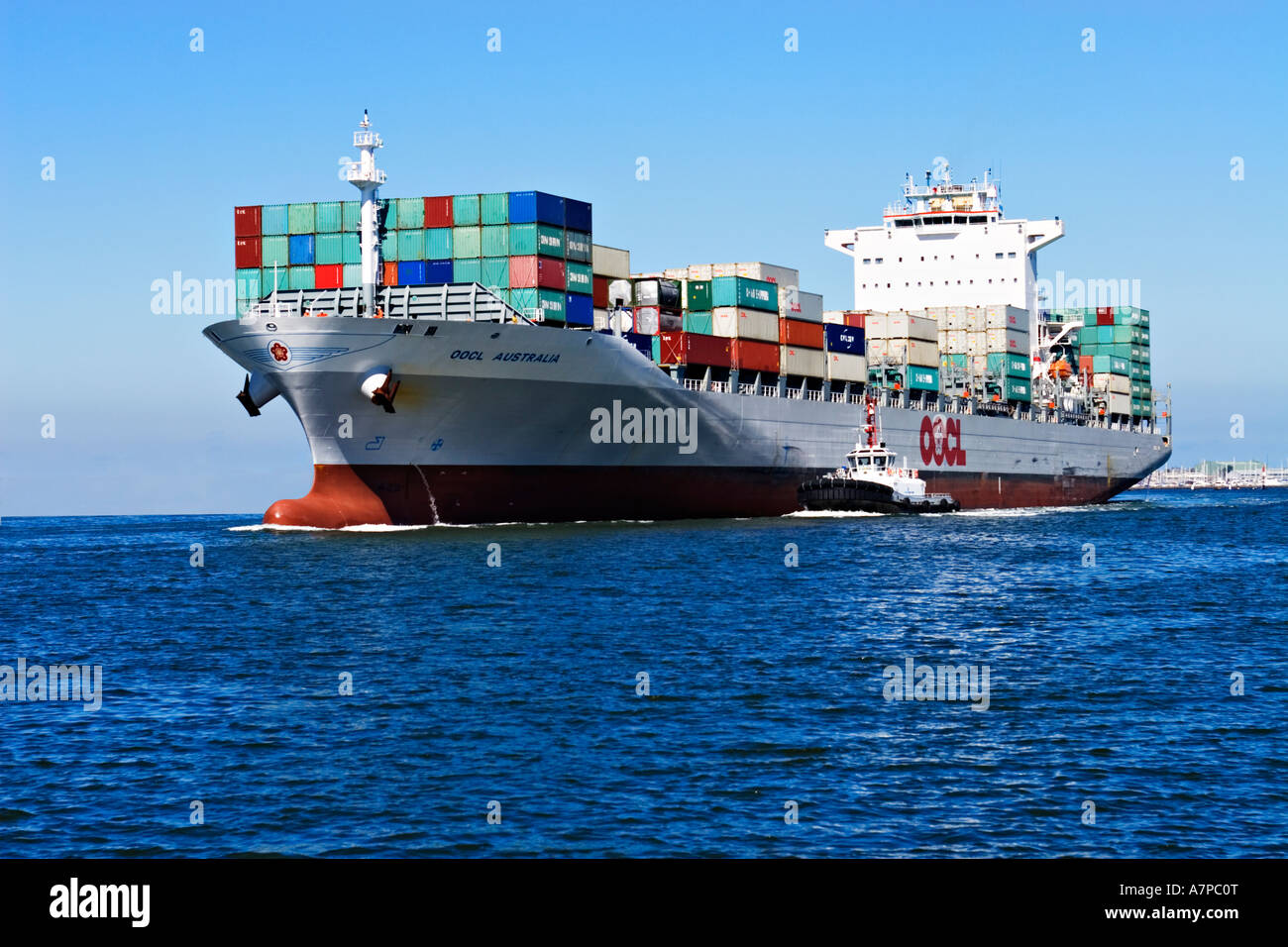Shipping Industry / A container ship is inbound.The Port of Melbourne ...