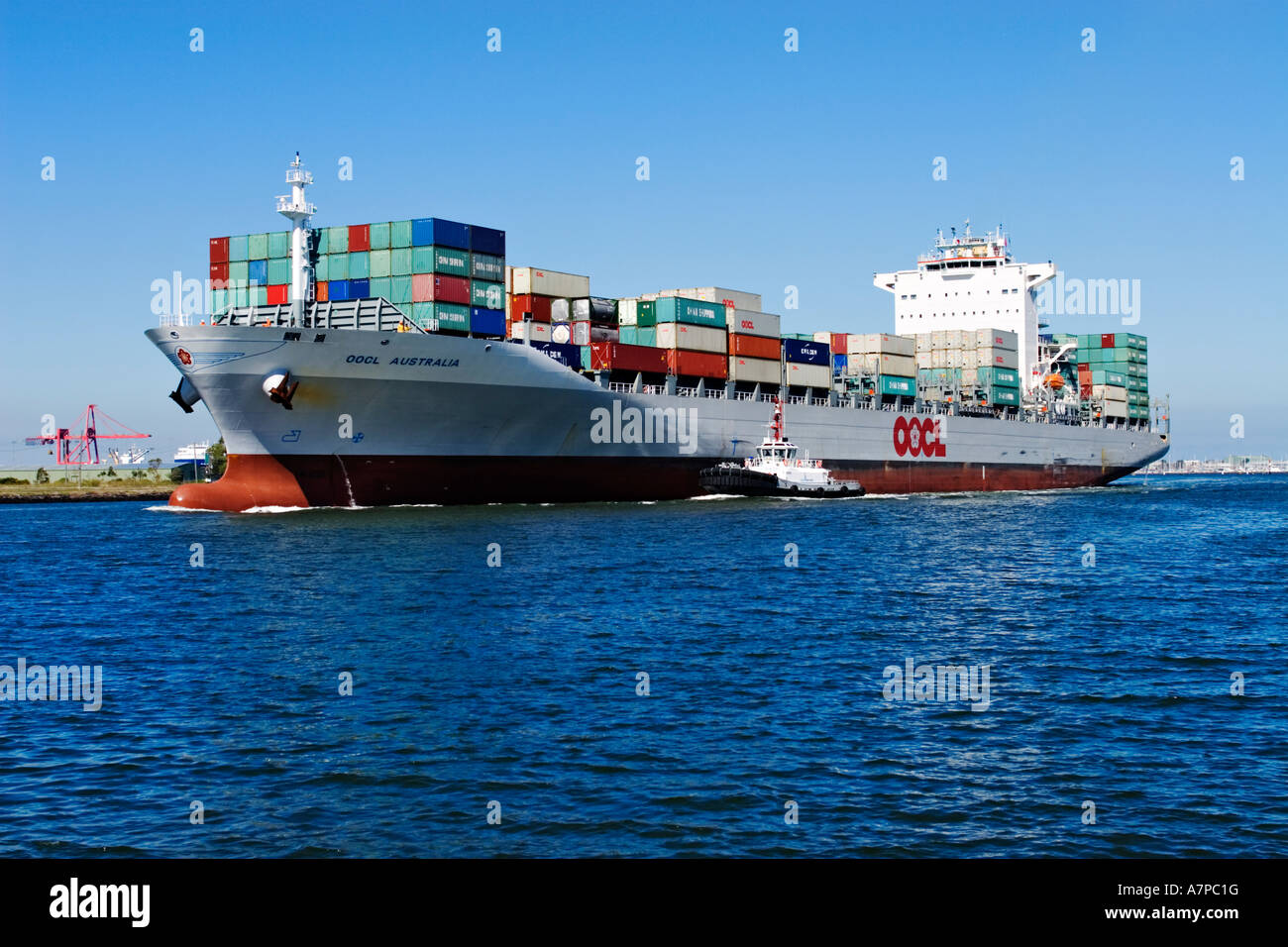 Shipping Industry / A container ship is inbound.The Port of Melbourne ...