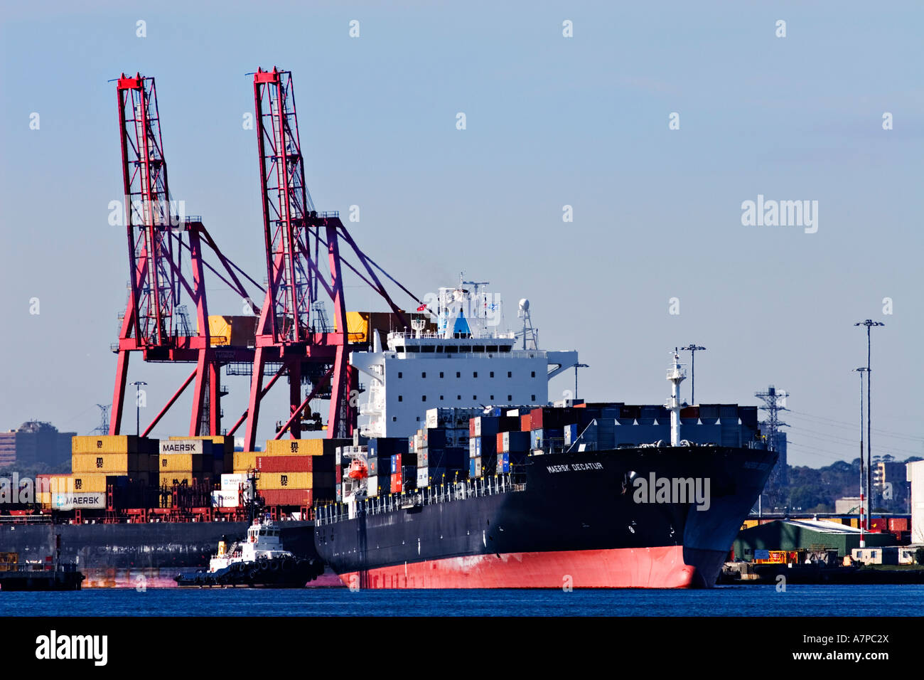 Shipping Industry / A container ship docking in Port of Melbourne ...