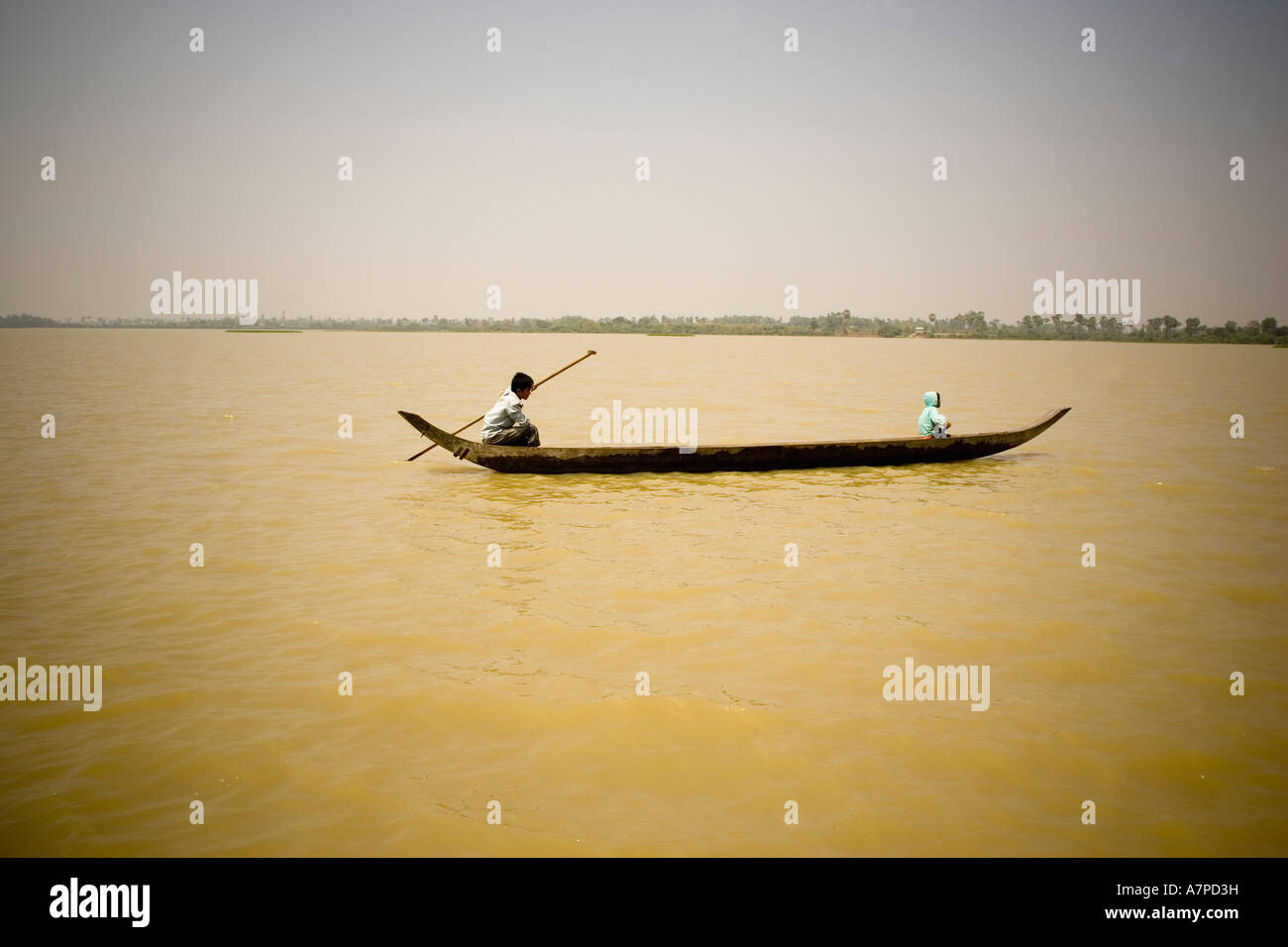 On the water of the lake Tonle Bati near Phnom Penh Cambodia Stock ...