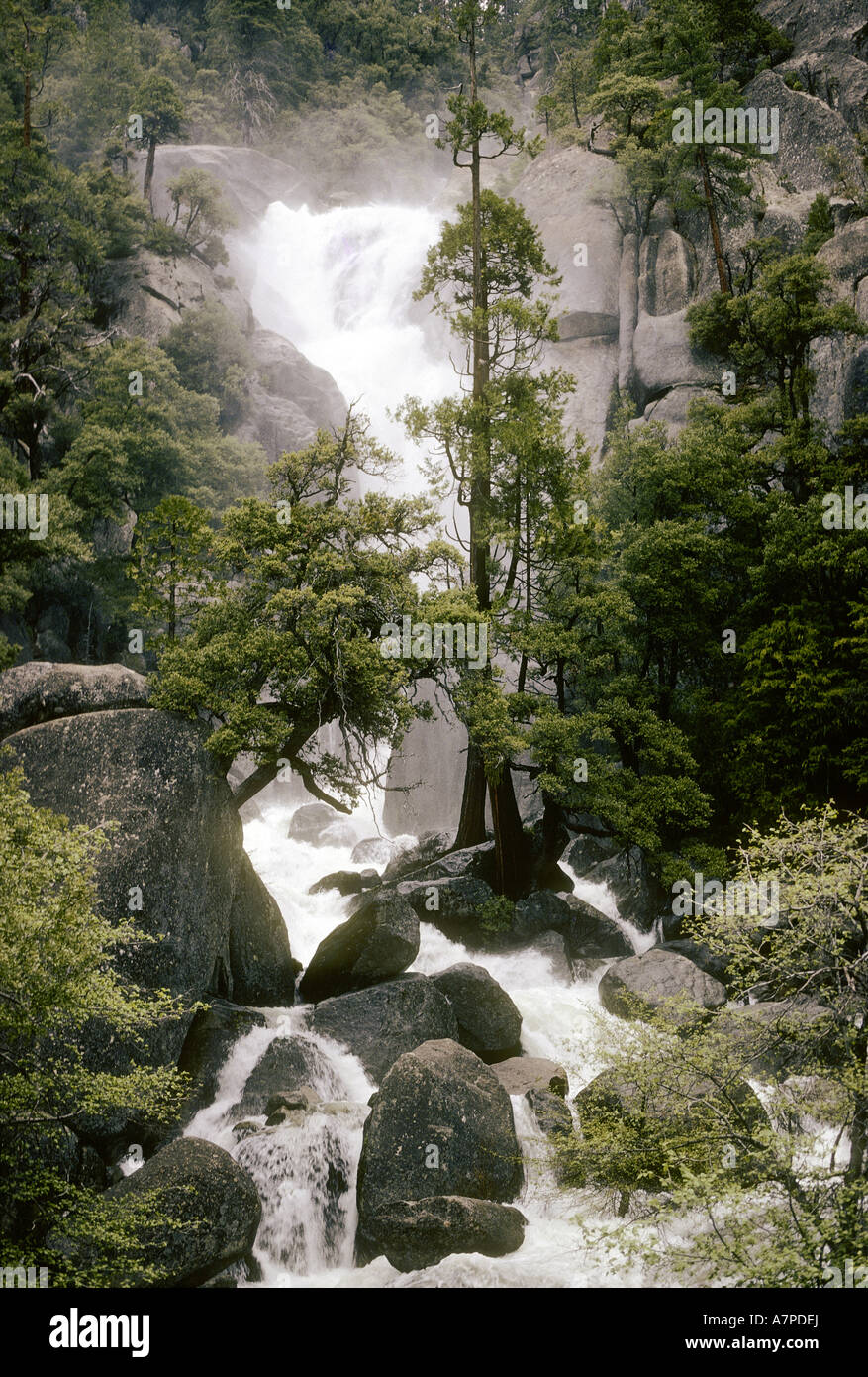 Cascade Creek waterfall Yosemite National Park California USA Stock ...
