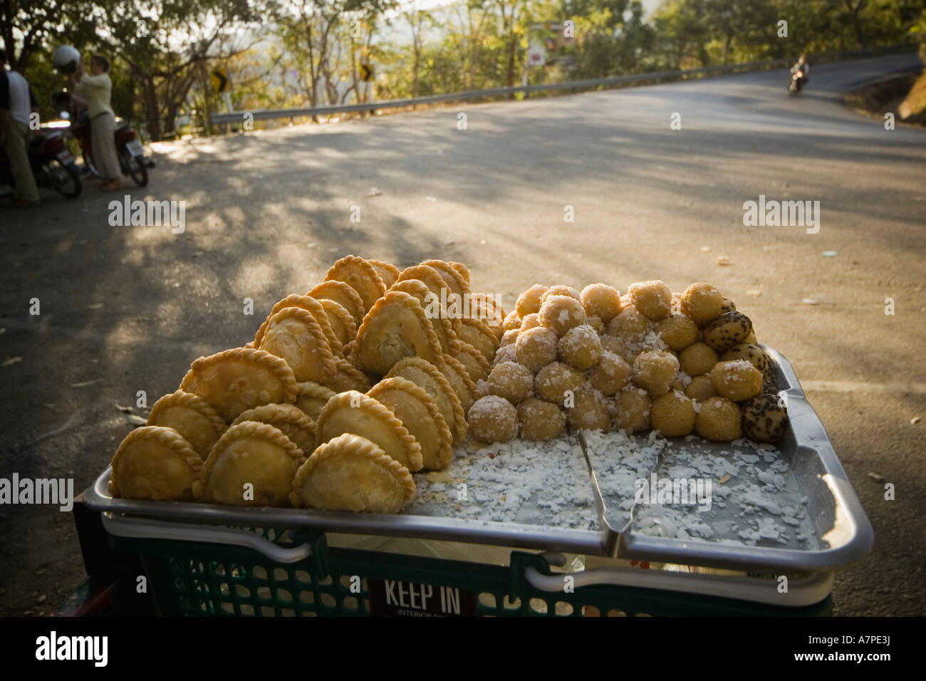 A mobile snack shop on the winding road up Doi Sutep Chiang Mai ...