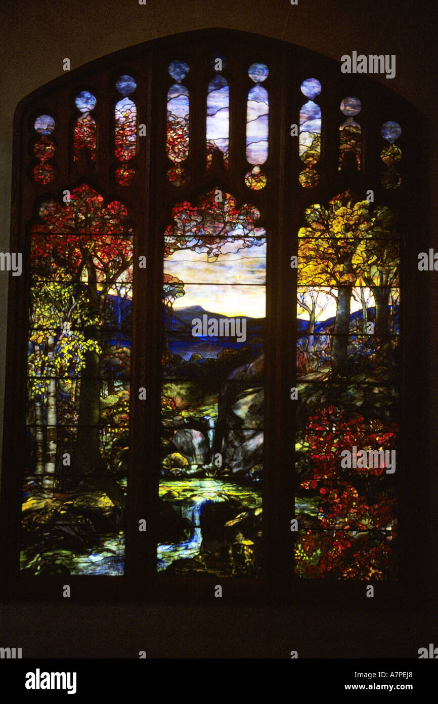 tiffany window at Metropolitan Museum of Art, USA, New York City Stock ...