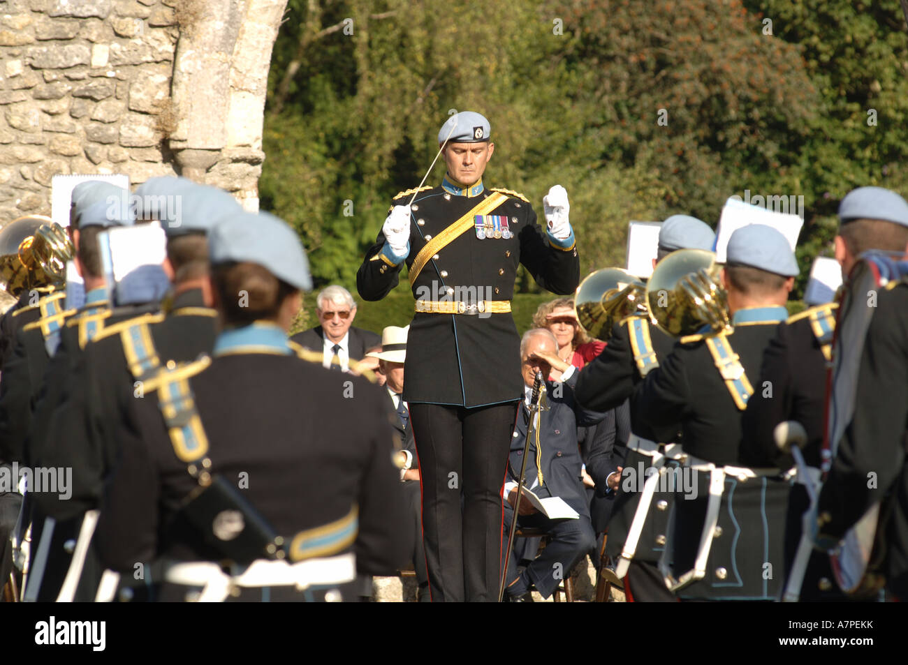 Conductor leading a military band Stock Photo - Alamy