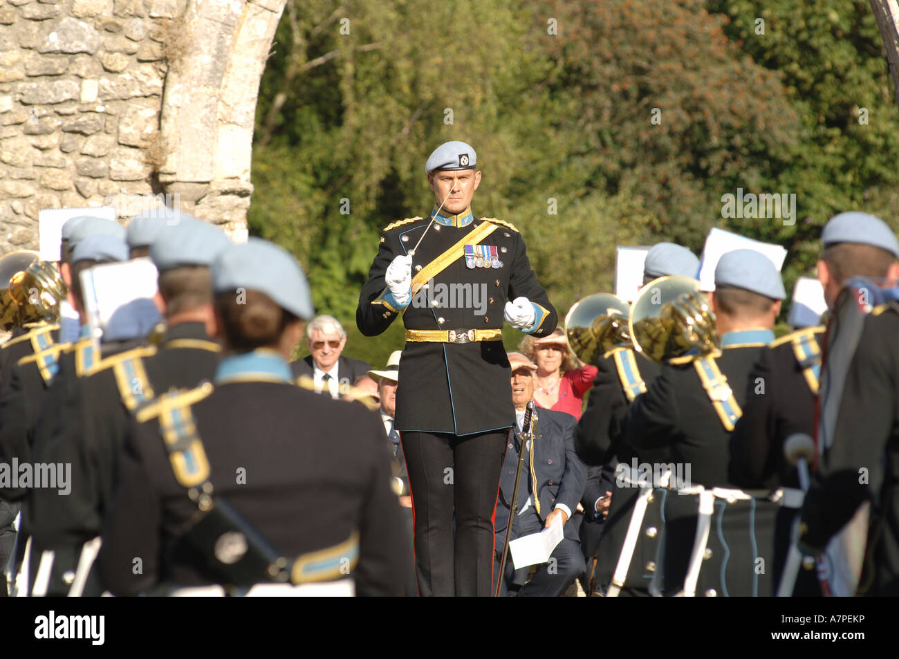 Conductor leading a military band Stock Photo - Alamy