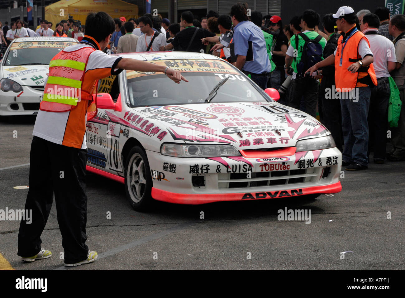 Car getting ready for start of CTM Silver Jubilee Cup at Macau Grand ...
