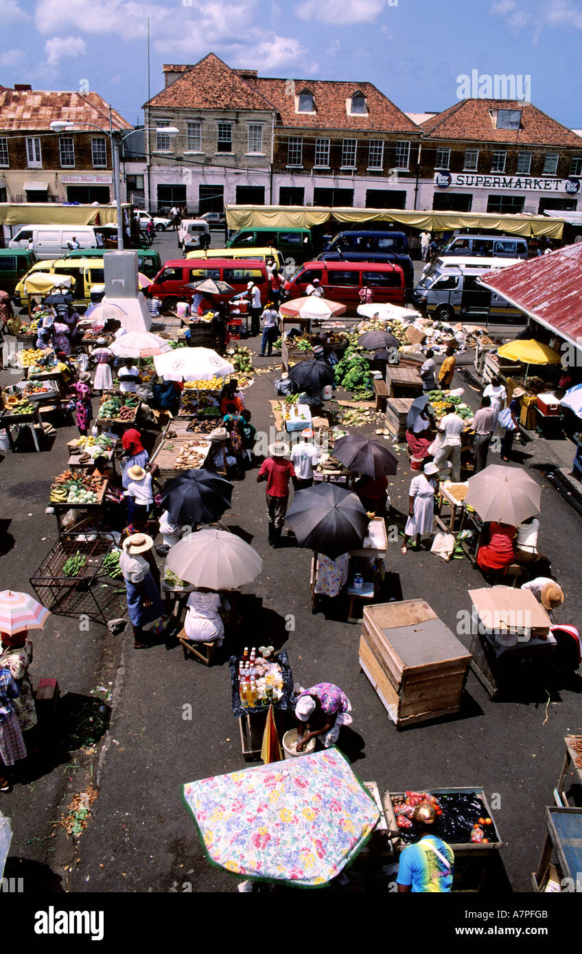 Grenada island, Market day at St. Georges Stock Photo - Alamy