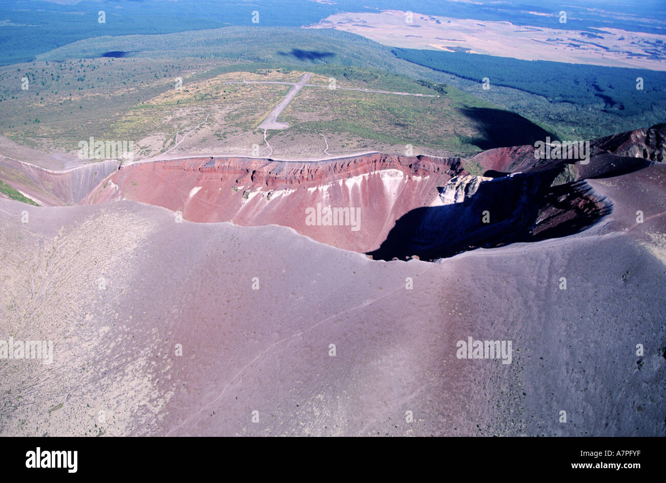 New Zealand, North Island, Tarawera volcano (aerial view Stock Photo ...