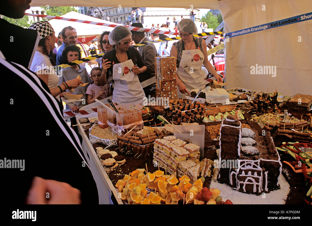 EAT LONDON display of food shaped like the buildings of central London ...