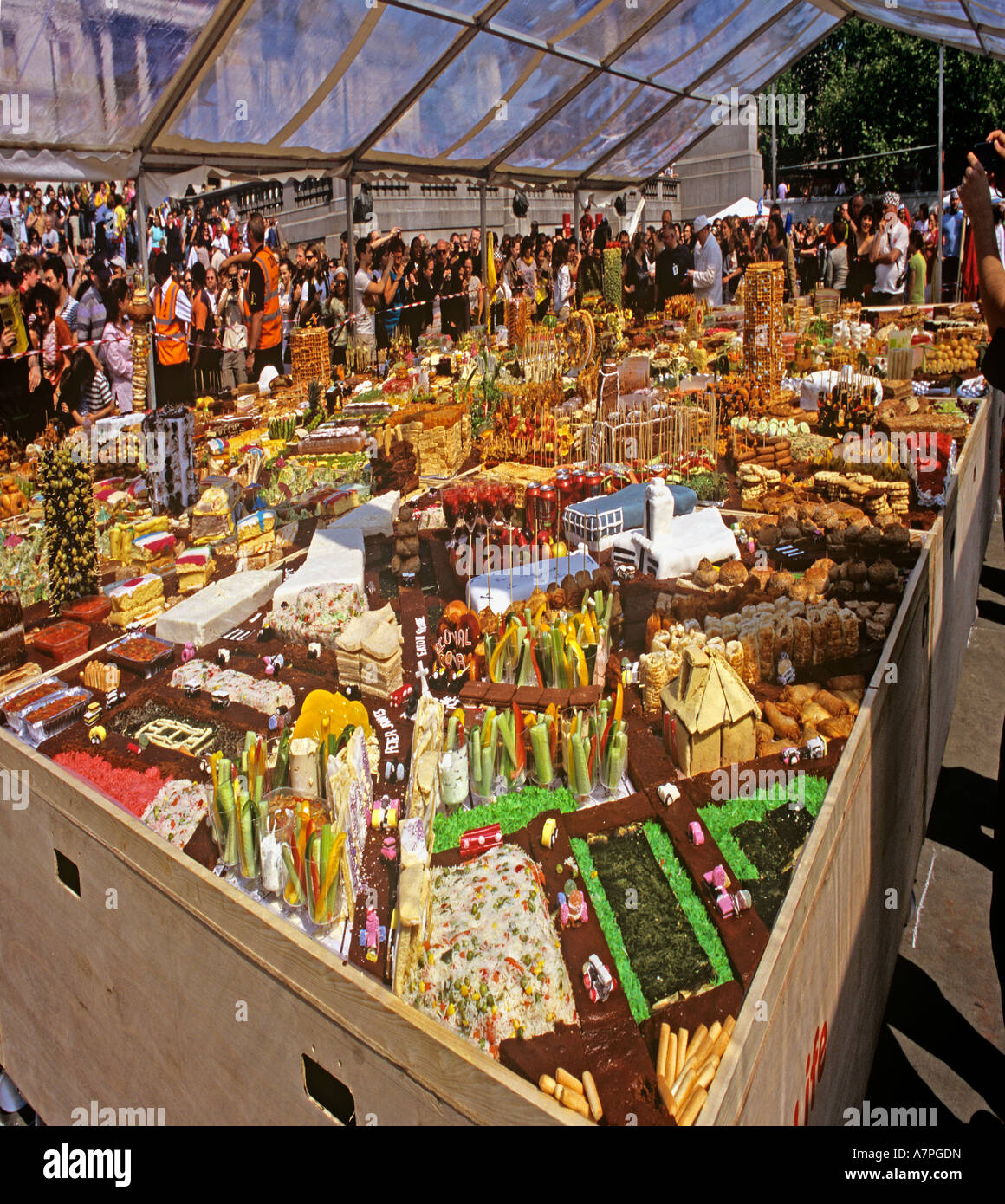EAT LONDON display of food shaped like the buildings of central London ...