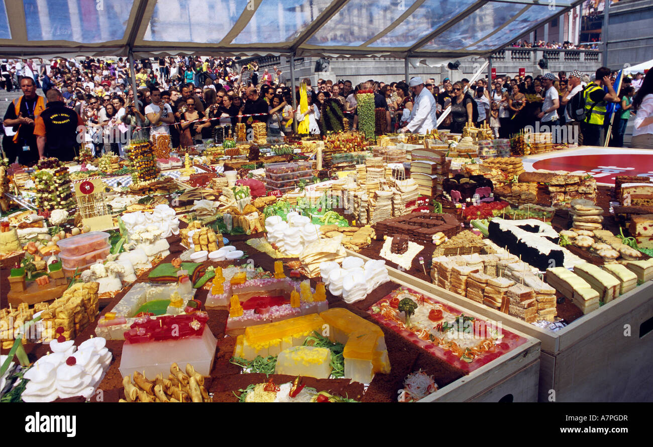 EAT LONDON display of food shaped like the buildings of central London ...