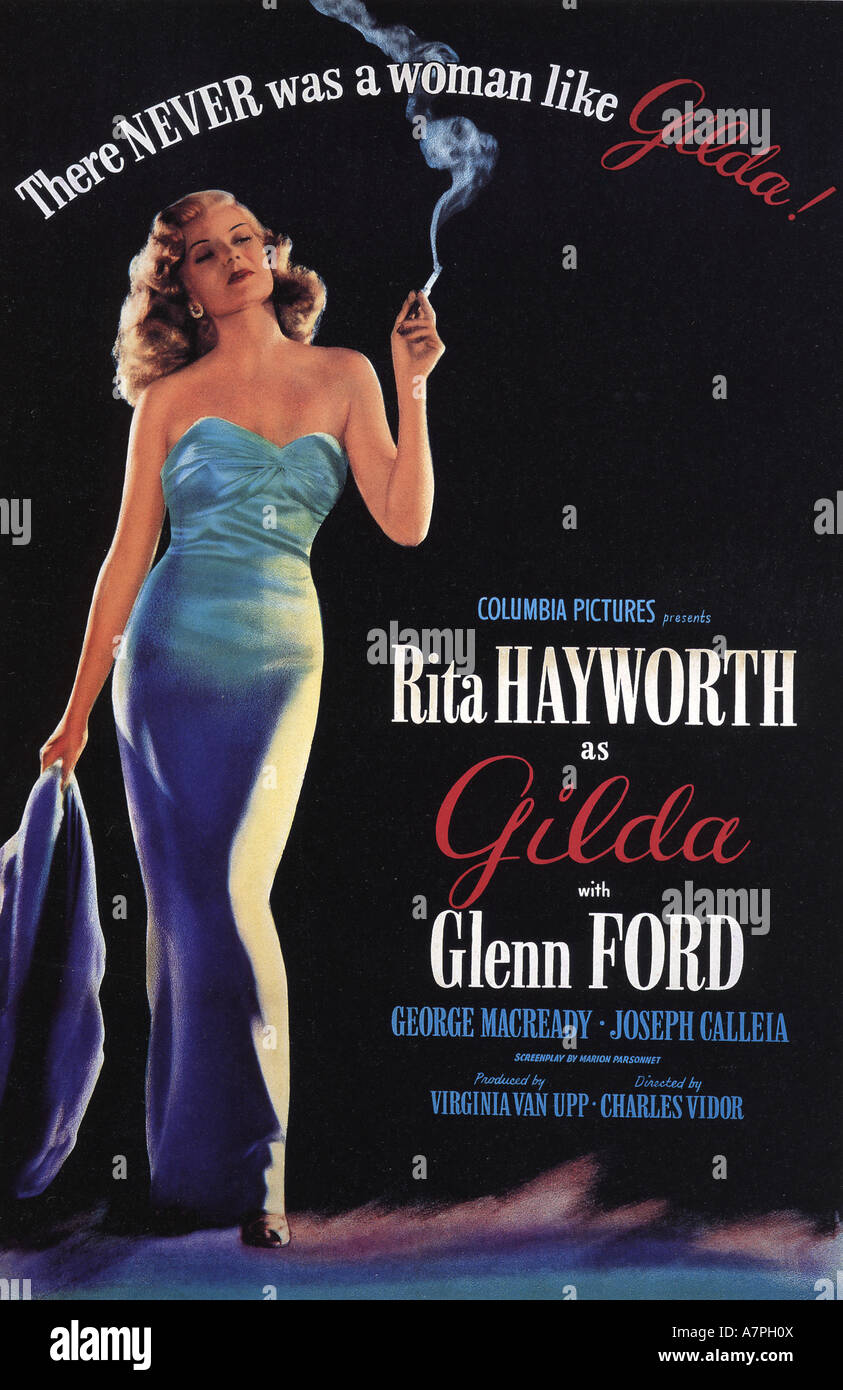 GILDA poster for 1946 Columbia film with Rita Hayworth and Glenn Ford ...