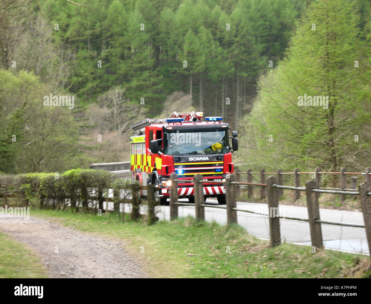 Fire Engine on Call Afan Argoed Stock Photo - Alamy