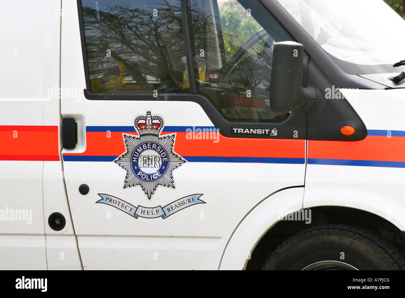 Detail of front section of Police transit van Stock Photo - Alamy