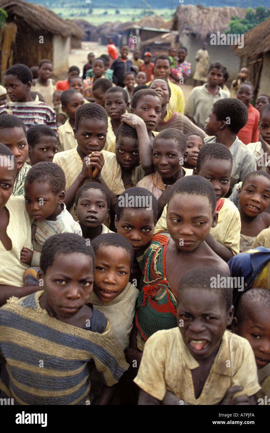 hungry impoverished Kids at Muloza refugee camp for people displaced by ...