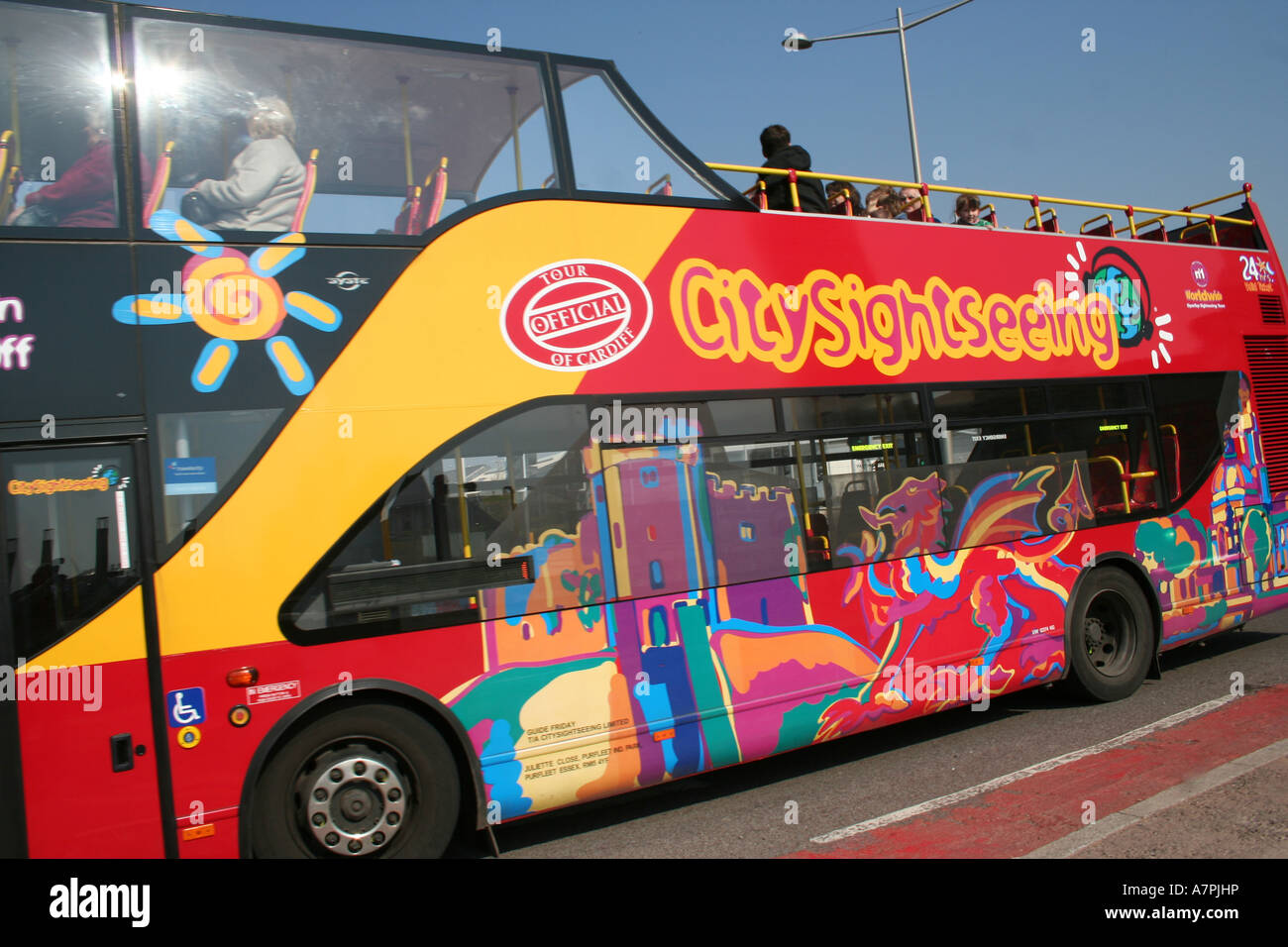 Cardiff City Tour Bus Cardiff Bay Stock Photo - Alamy