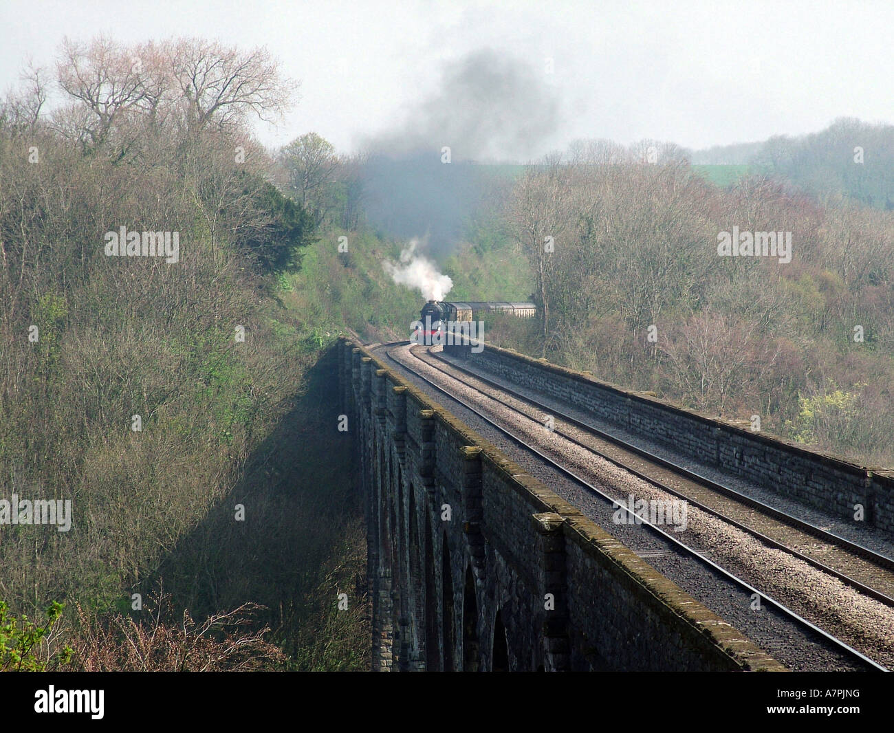 The Red Dragon Train Porthkerry Viaduct Stock Photo - Alamy