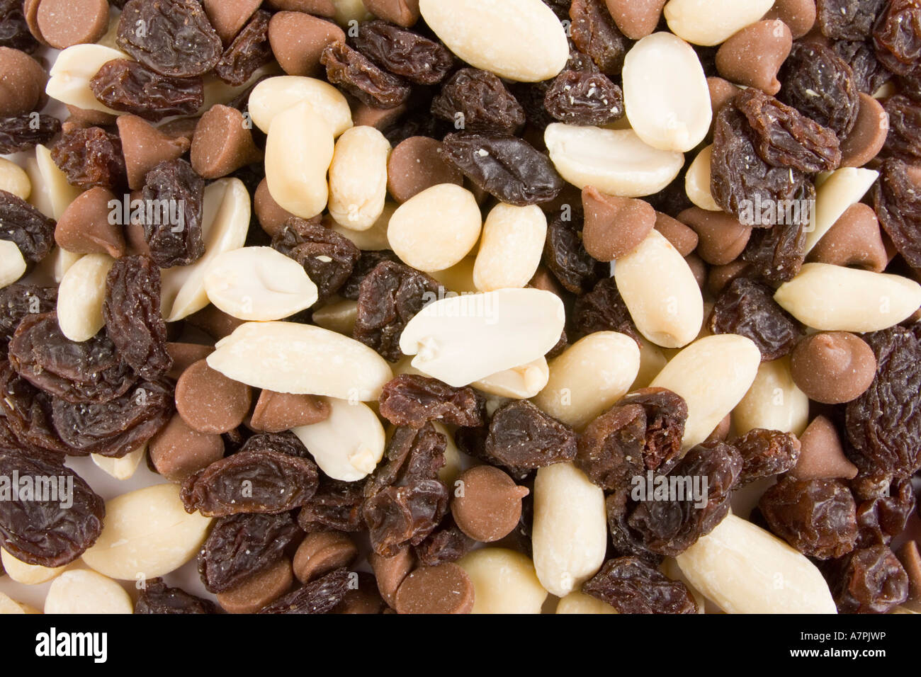 peanuts, raisins and chocolate drops Stock Photo - Alamy