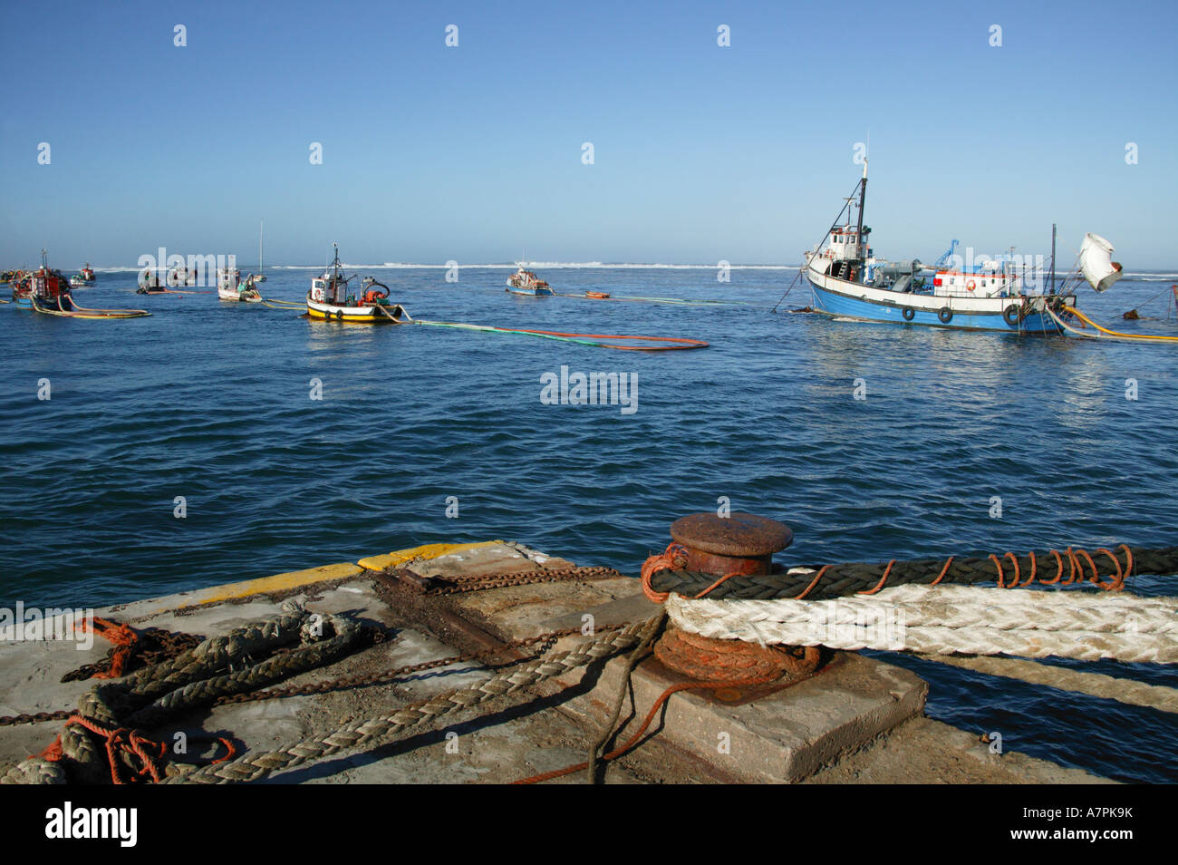 Diamond trawlers in Port Nolloth Harbour Port Nolloth Northern Cape ...
