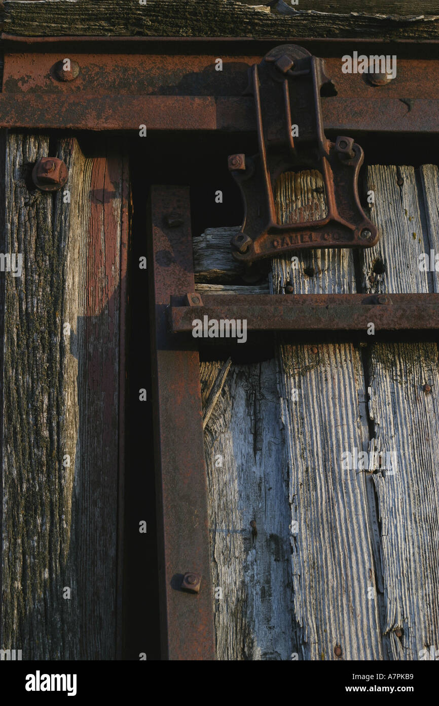A very old sliding door detail Stock Photo - Alamy