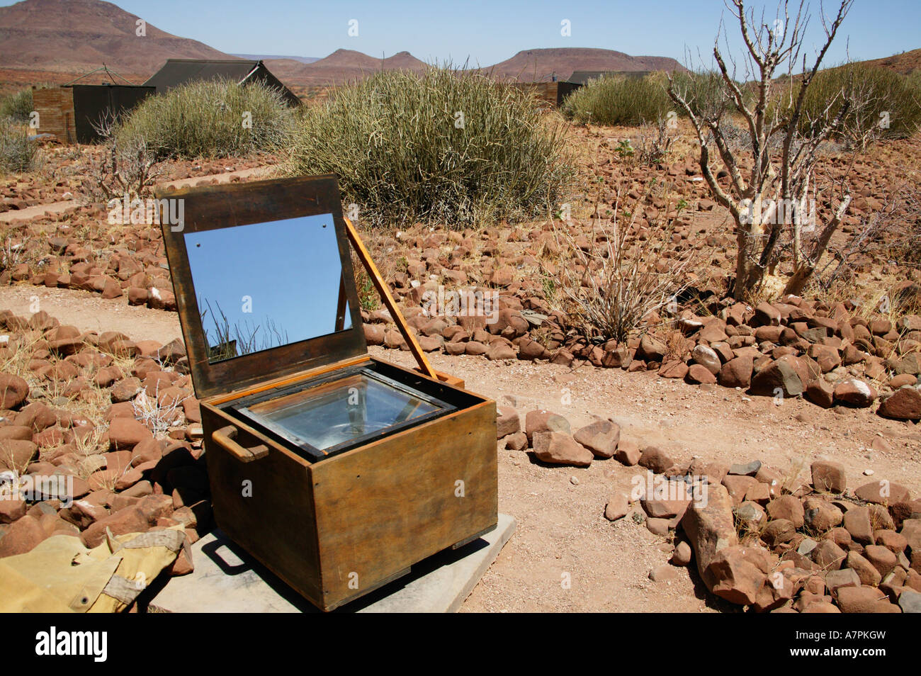 A solar oven developed and designed by Mr Liebenberg for use at the ...